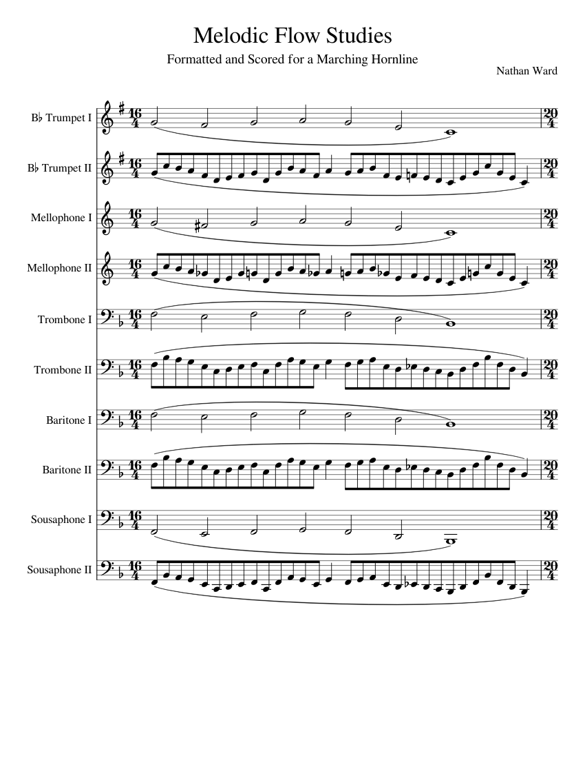 Melodic Flow Studies (Marching Band) Sheet music for Trombone ...