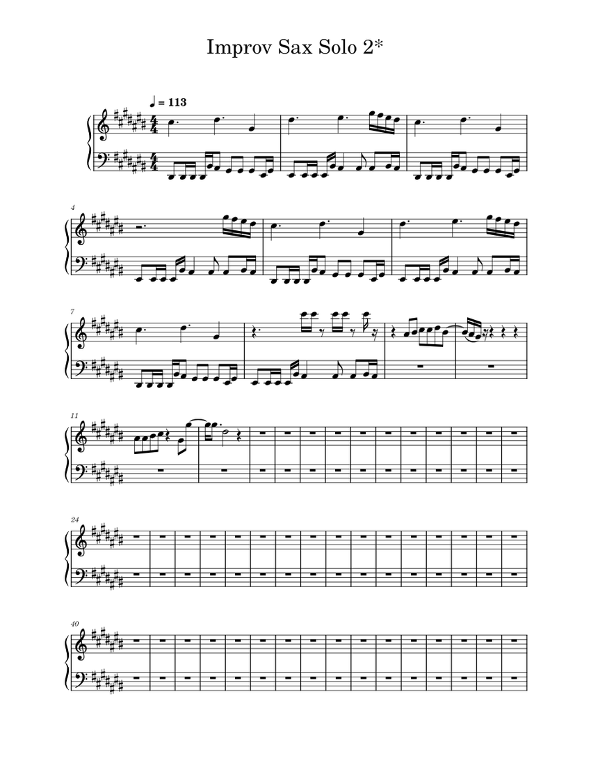 Improv_Sax_Solo_2_ Sheet music for Piano (Jazz Band) Easy | Musescore.com