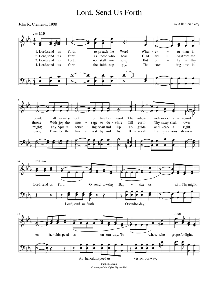 Lord, send us forth - I. Allen Sankey Sheet music for Piano (Piano Duo ...