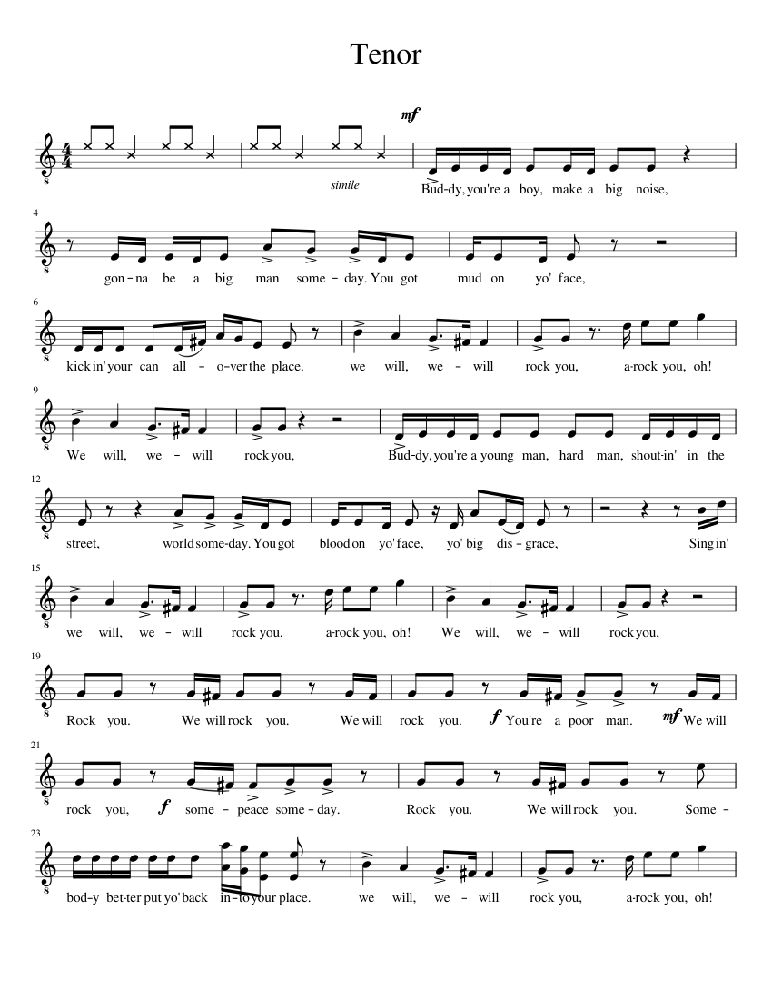 Tenor Sheet music for Tenor (Solo) | Musescore.com