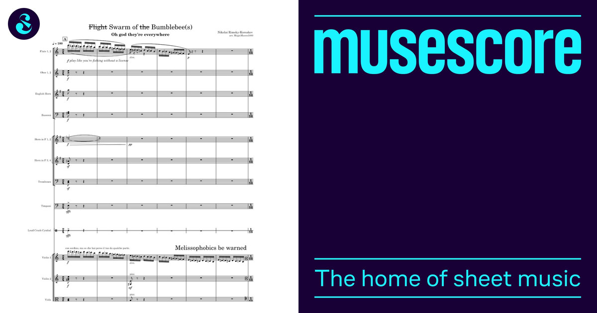 Swarm of Bumblebees Sheet Music for Trombone, Organ, Tuba, Flute & more ...