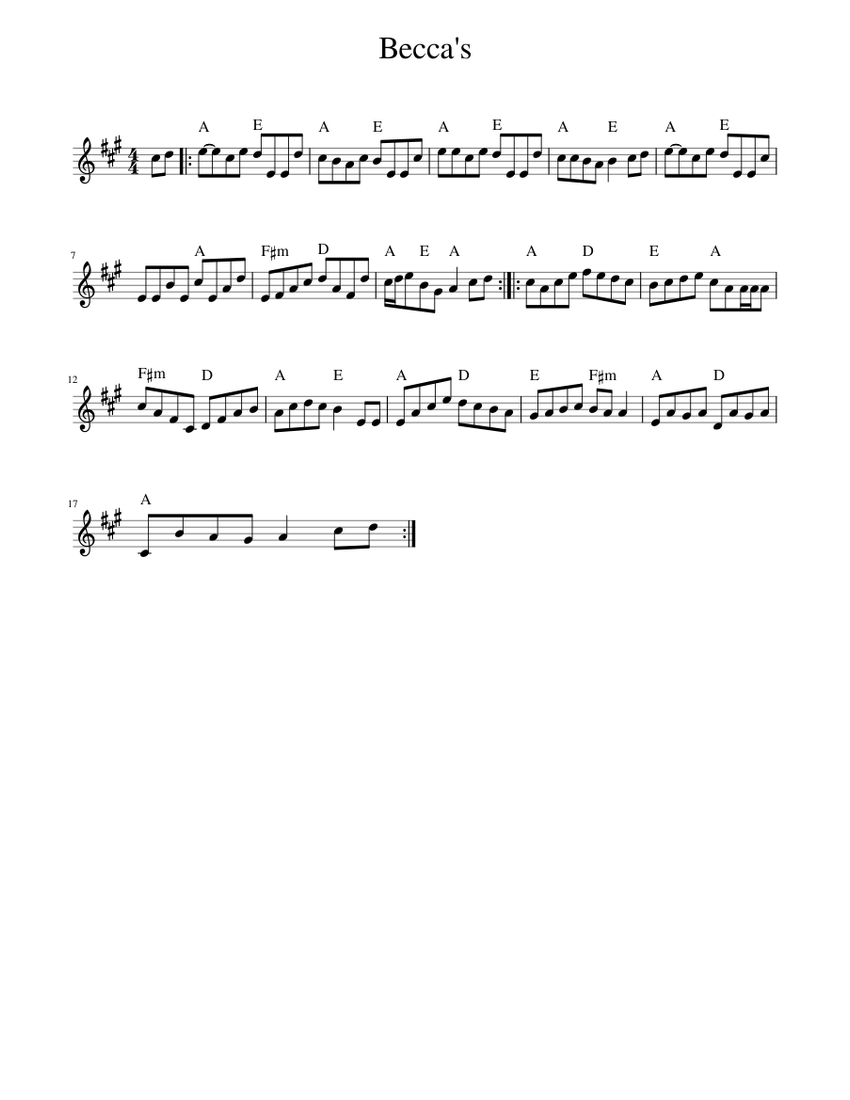 Becca's Sheet music for Piano (Solo) | Musescore.com