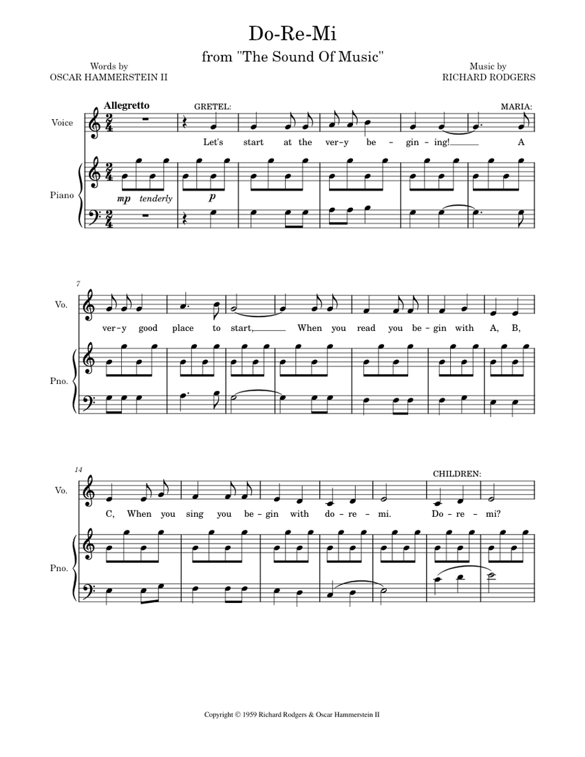 Do-Re-Mi Sheet music for Piano (Piano Duo) | Musescore.com