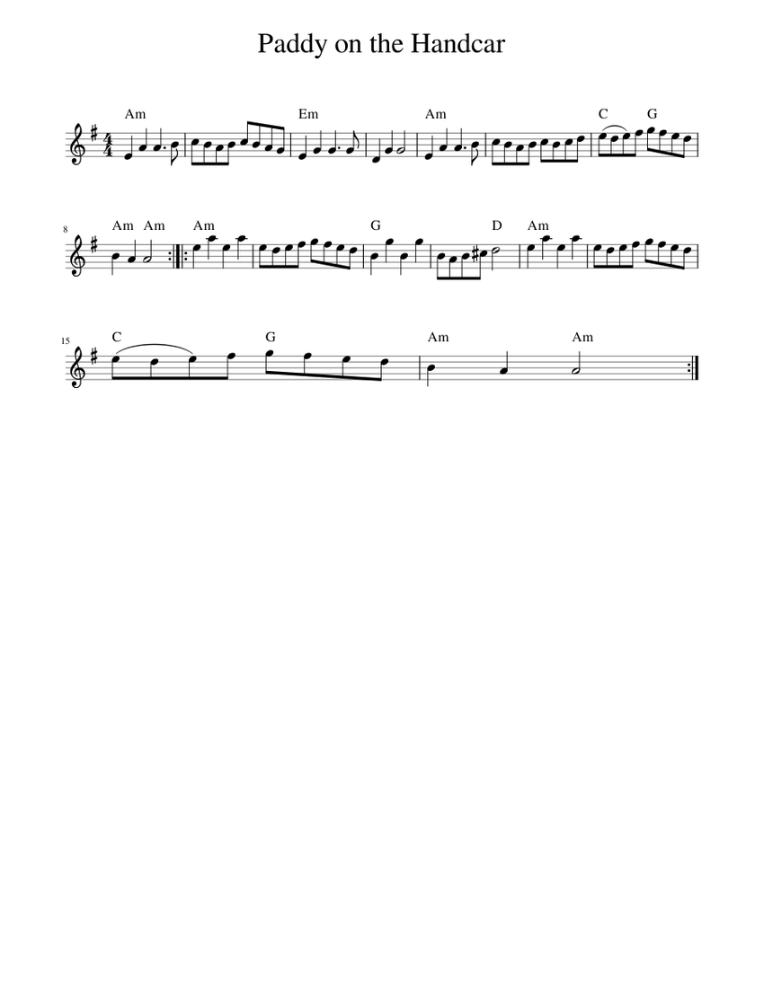 Paddy on the Handcar Sheet music for Piano (Solo) Easy | Musescore.com