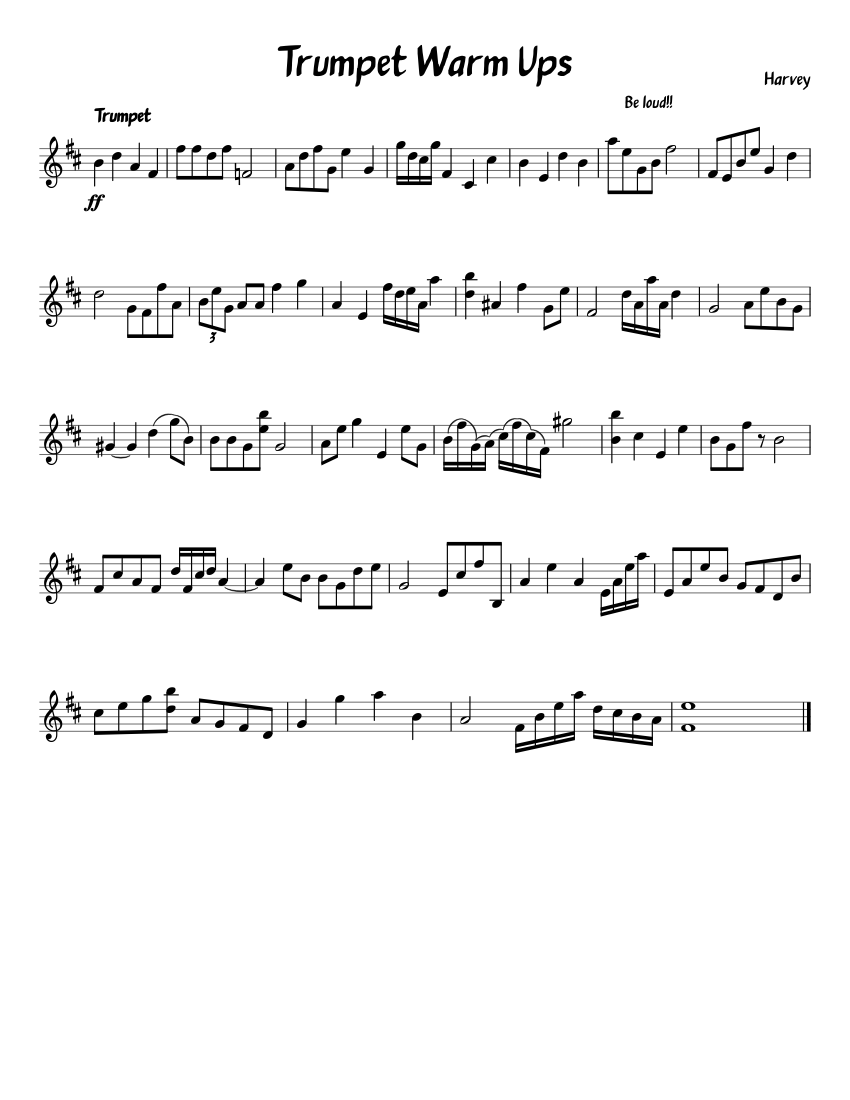 Trumpet Warm Up Sheet music for Trumpet other (Solo) | Musescore.com