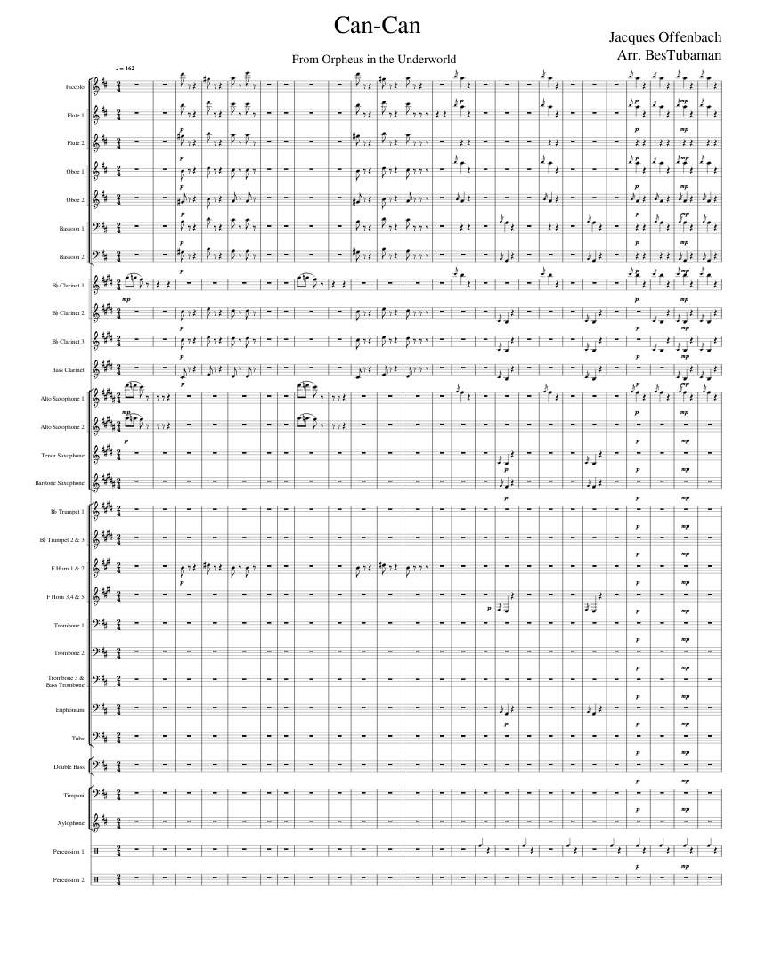 Can-Can from Orpheus in the Underworld by Jacques Offenbach Sheet Music ...