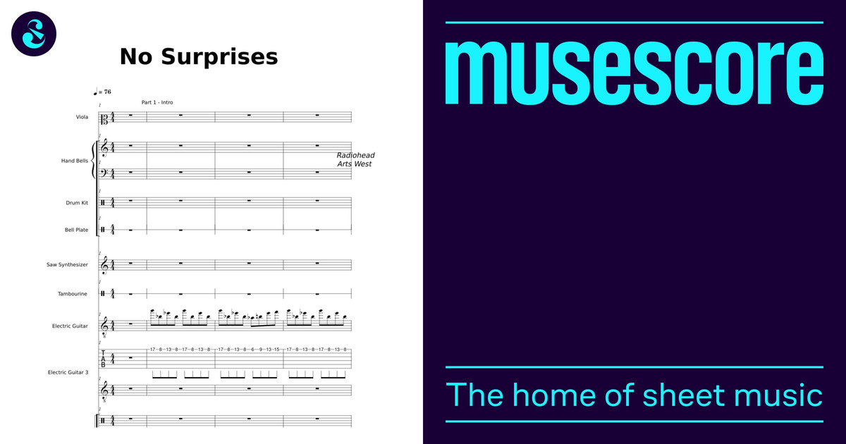 No surprises – Radiohead Sheet music for Vibraphone, Glockenspiel ...