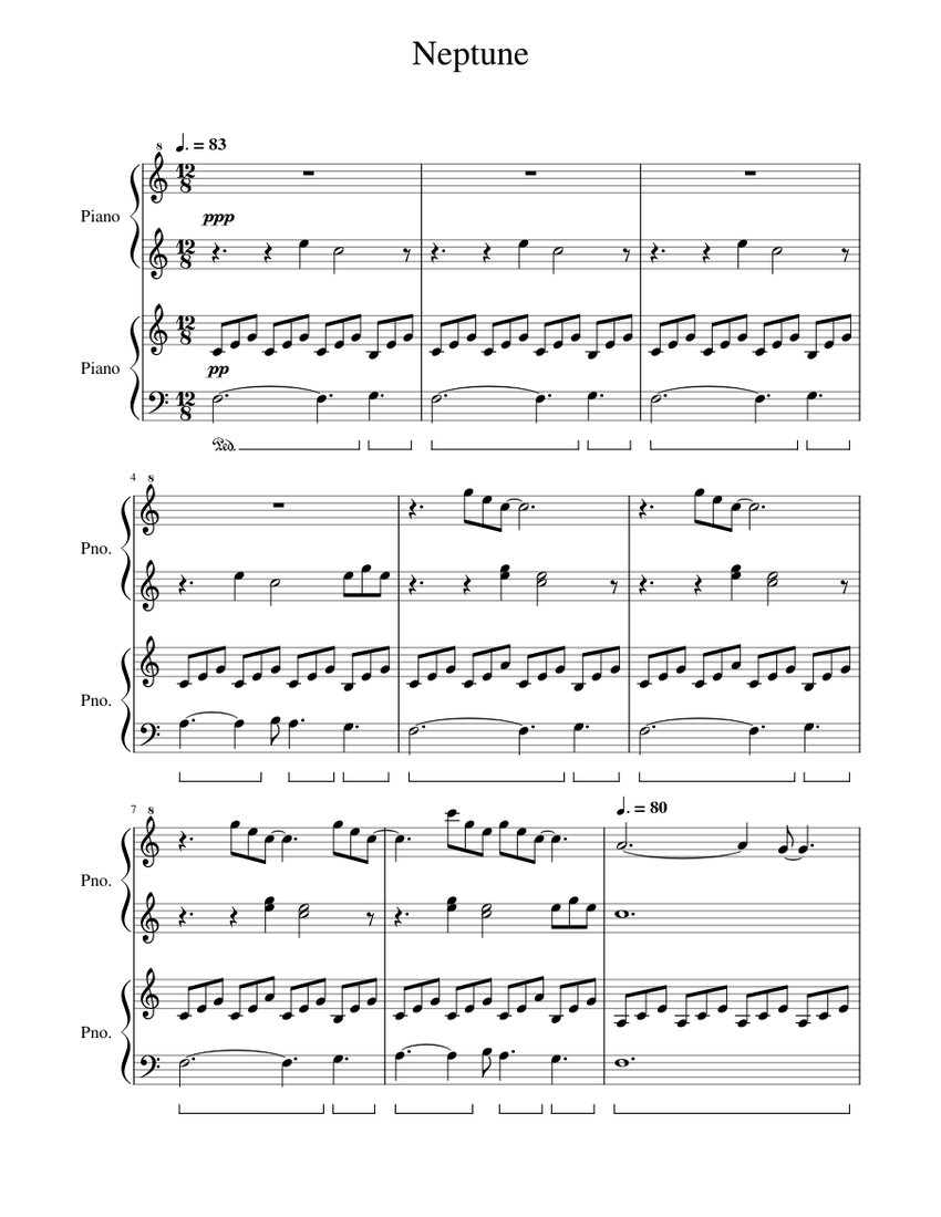 Neptune Sheet music for Piano (Piano Duo) | Musescore.com