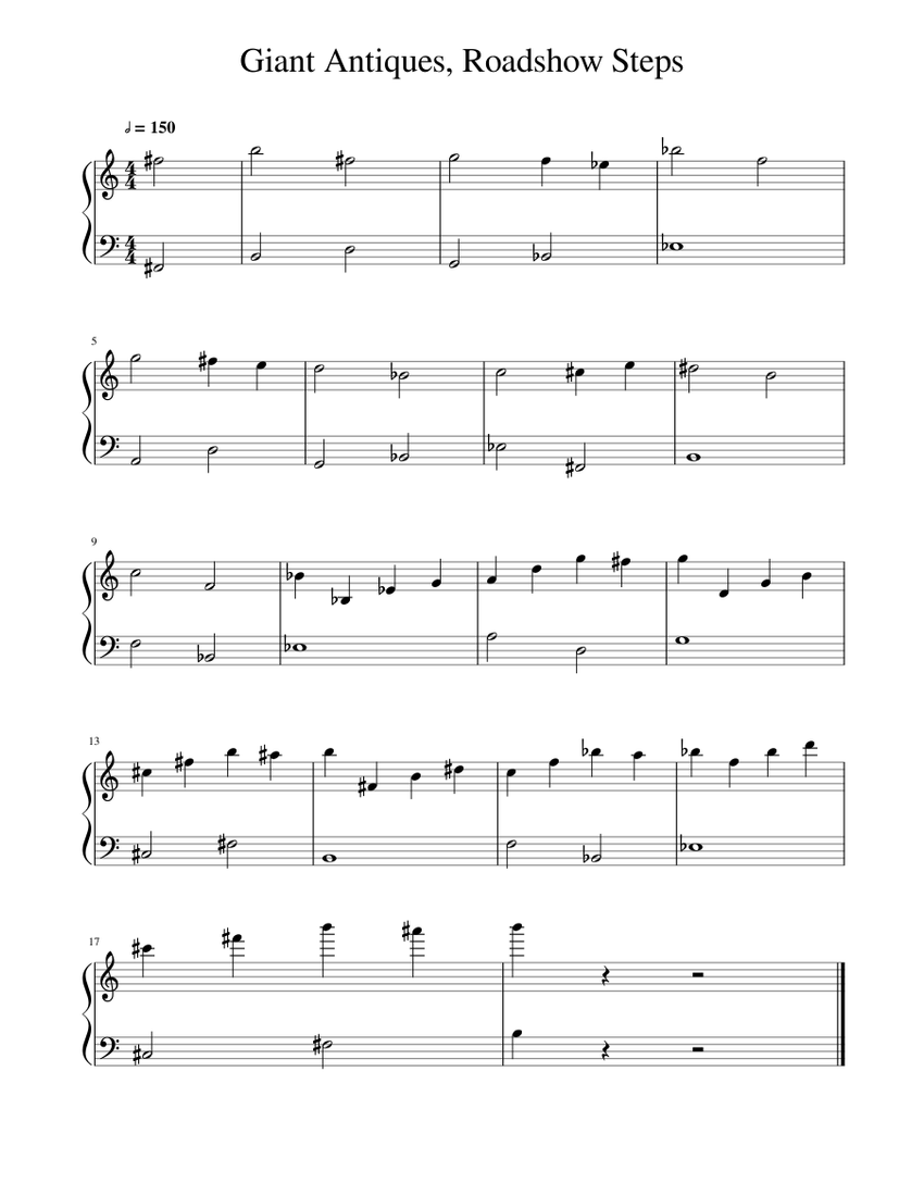 Giant Antiques Roadshow Steps Sheet Music for Piano (Jazz Band) easy ...