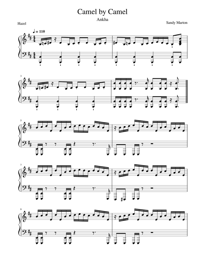 Camel by Camel – Sandy Marton - Ankha Sheet music for Piano (Solo ...