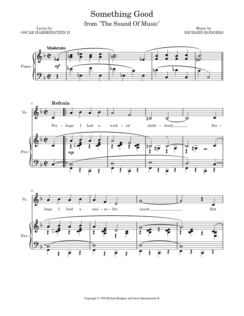 Something Good Sheet Music for Piano (Piano Duo) | MuseScore.com