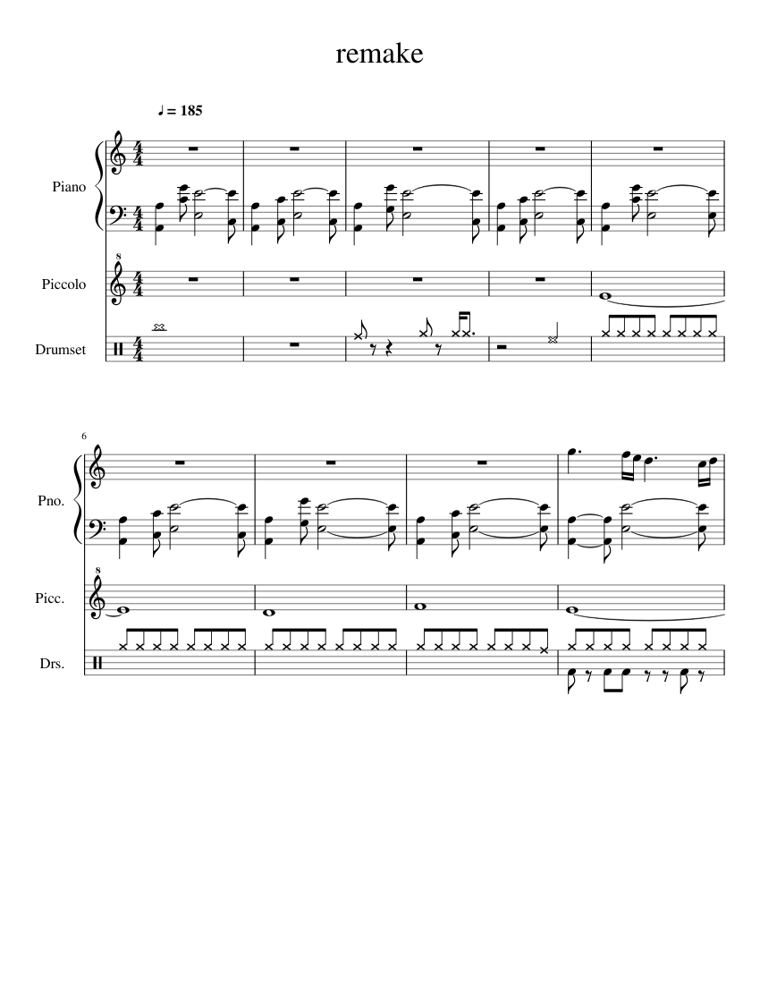 remake of a remake Sheet music for Piano, Oboe (Solo) | Musescore.com