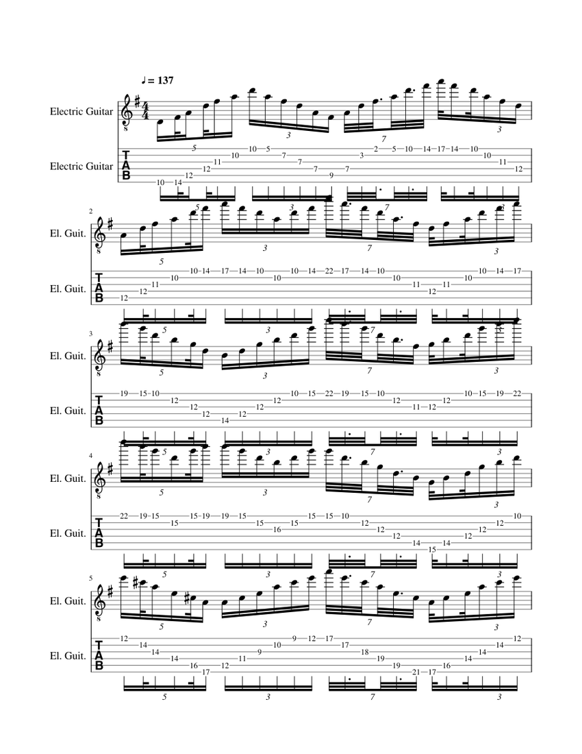Jason Becker Serrana Arpeggios Sheet Music and Tab for Guitar (Mixed ...