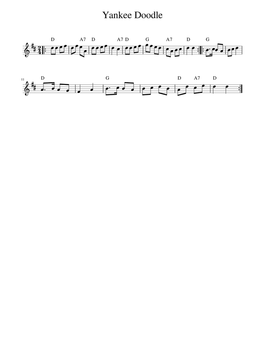 Yankee Doodle Sheet music for Piano (Solo) Easy | Musescore.com