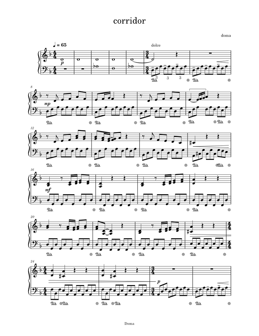 corridor Sheet music for Piano (Solo) Easy | Musescore.com