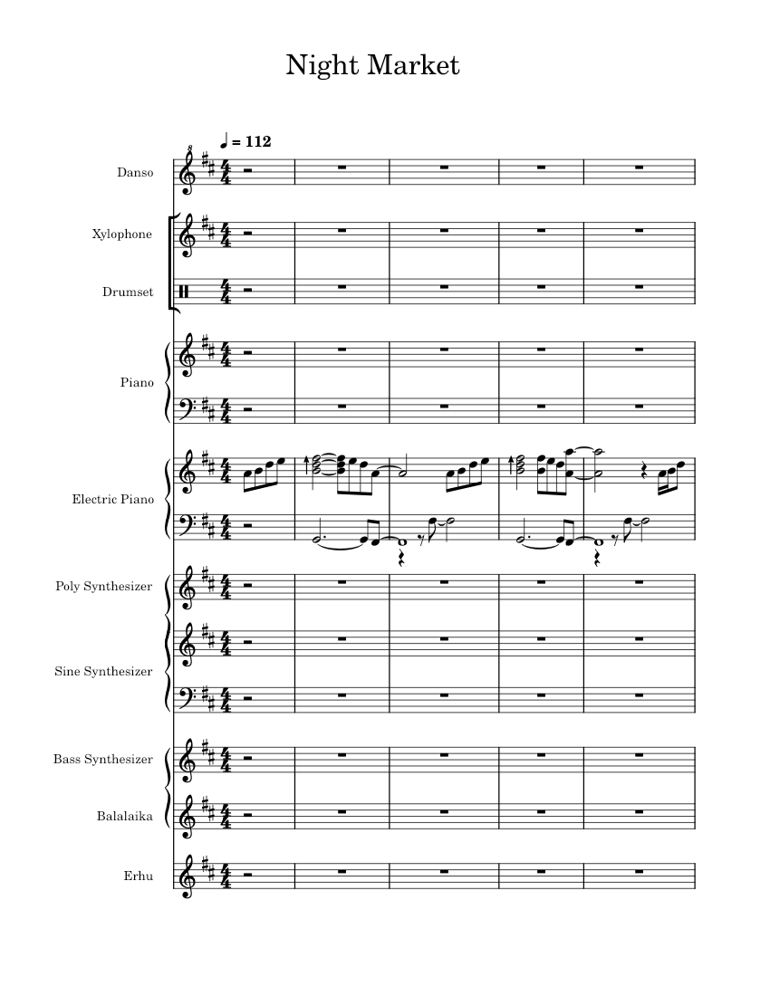 Night Market - Maplestory (WIP) Sheet Music for Piano, Bass guitar ...