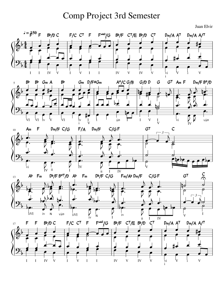 Comp Project 3rd Semester Sheet music for Piano (Solo) Easy | Musescore.com