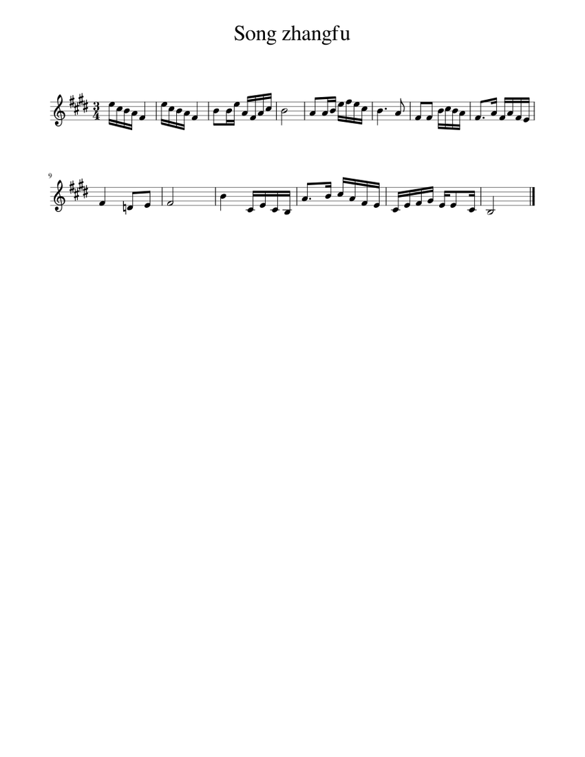 Song zhangfu Sheet music for Piano (Solo) | Musescore.com