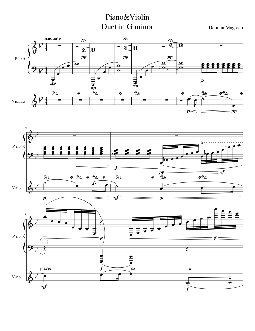 Piano&Violin Duet Sheet Music for Piano, Violin (Solo) | MuseScore.com