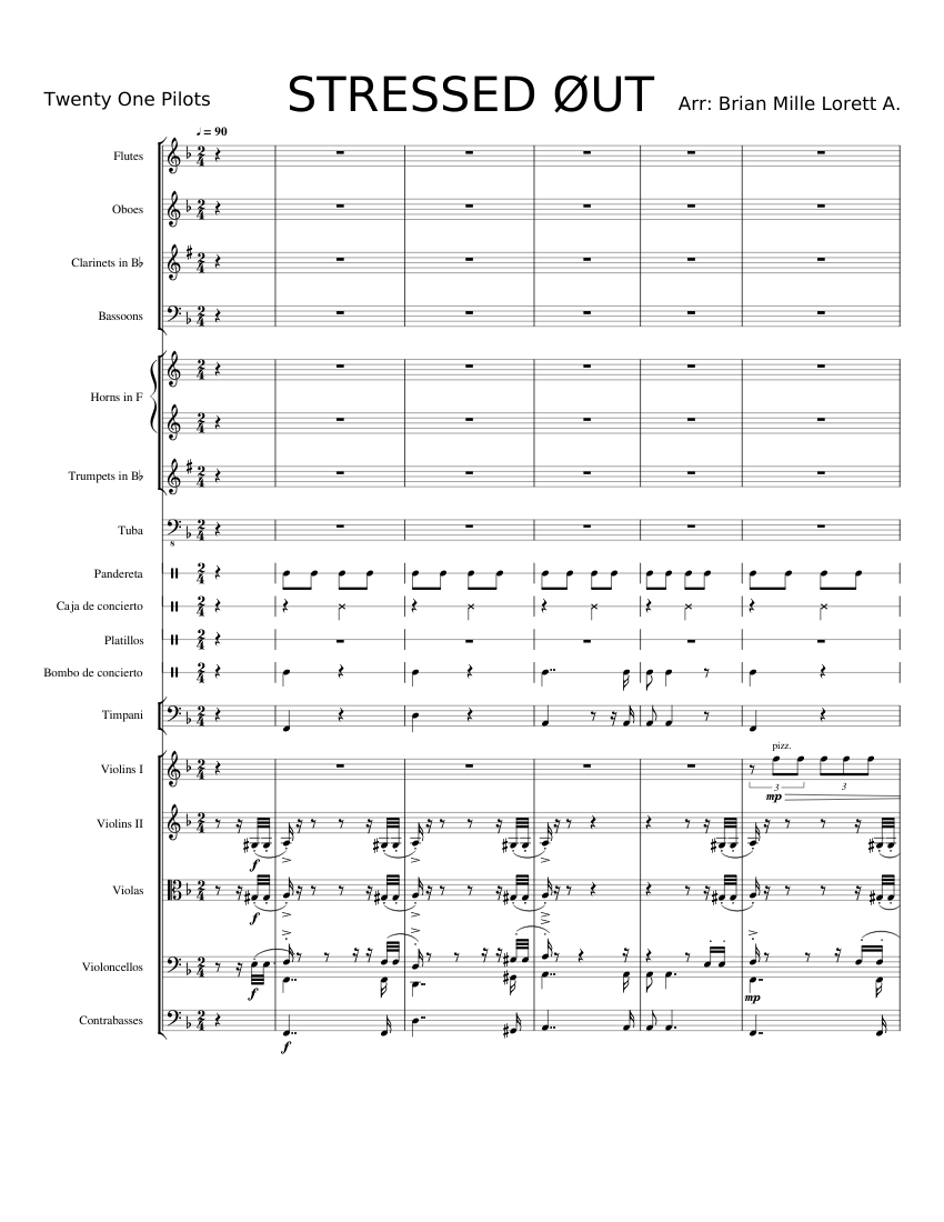 STRESSED_OUT Sheet music for Tuba, Tambourine, Flute, Oboe & more ...