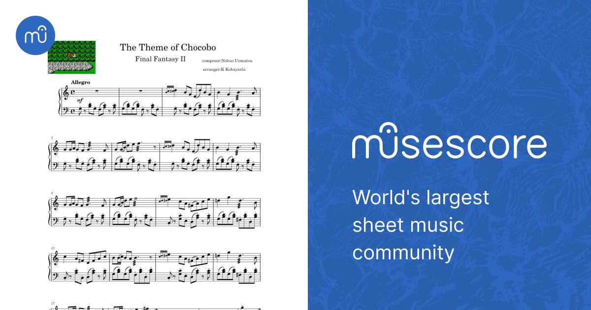 Final Fantasy II The Theme of Chocobo - Nobuo Uematsu Sheet Music for ...
