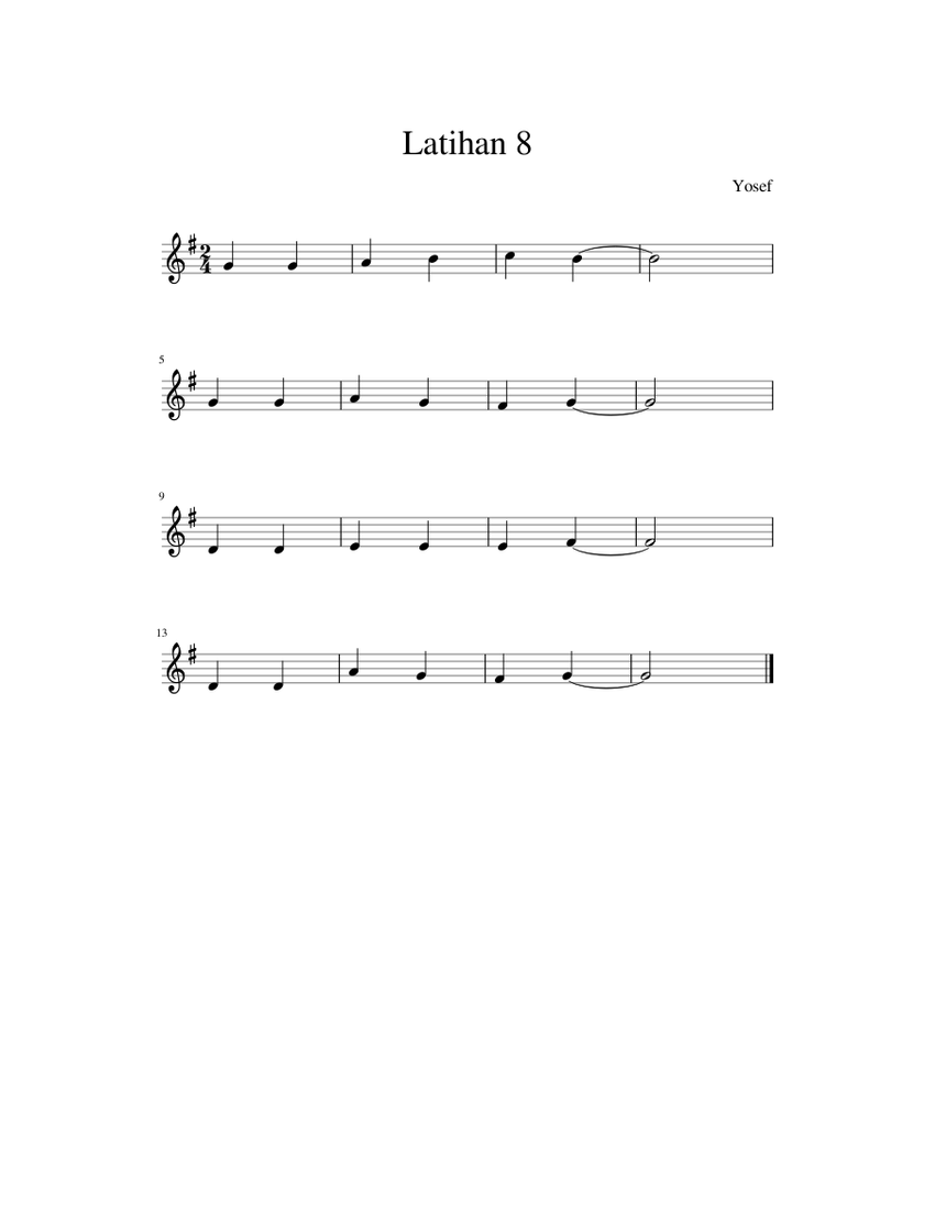 Latihan 8 Sheet music for Piano (Solo) Easy | Musescore.com