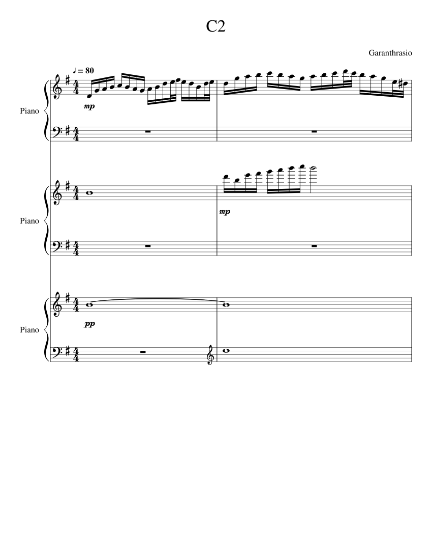 C2 Sheet music for Piano (Mixed Trio) | Musescore.com