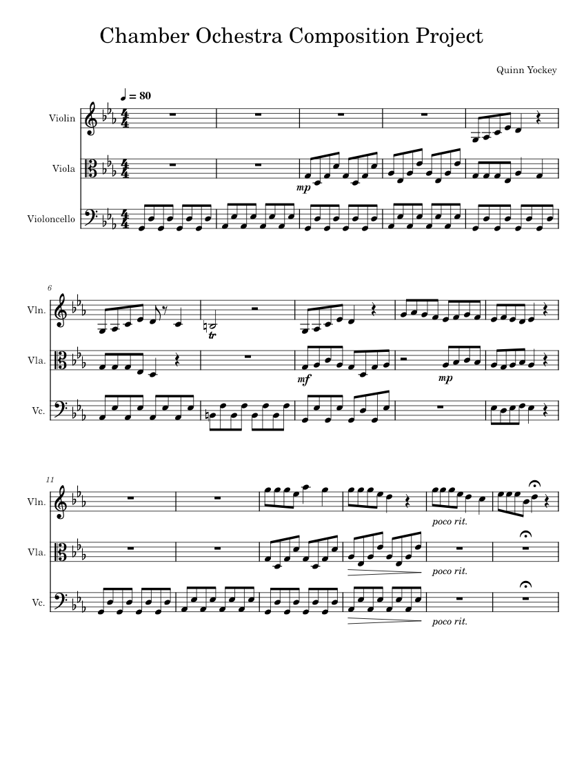 Orchestra Composition Sheet music for Violin, Viola, Cello (String Trio ...