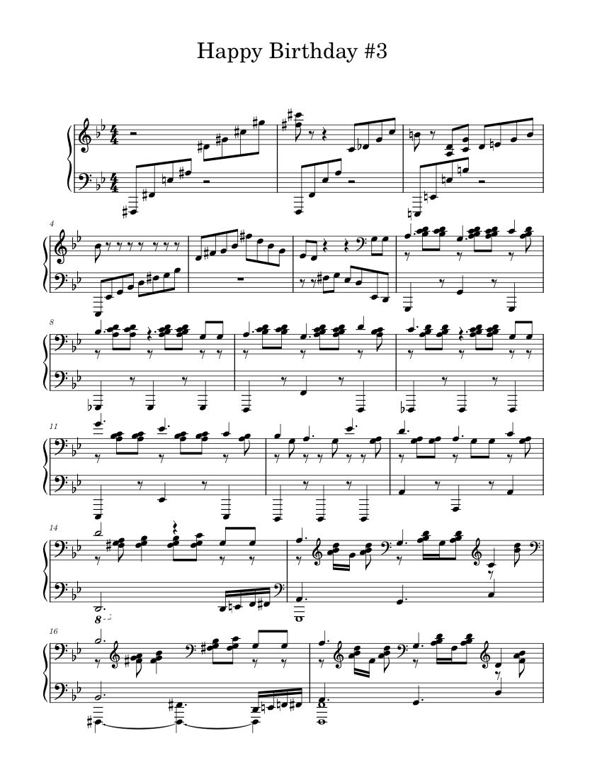 Happy Birthday #3 (WIP) Sheet music for Piano (Solo) | Musescore.com