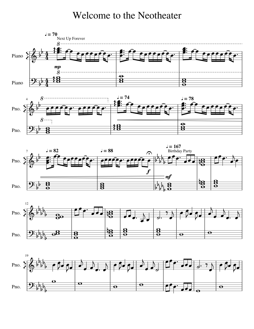 Welcome to the Neotheater Sheet music for Piano (Piano Duo) | Musescore.com