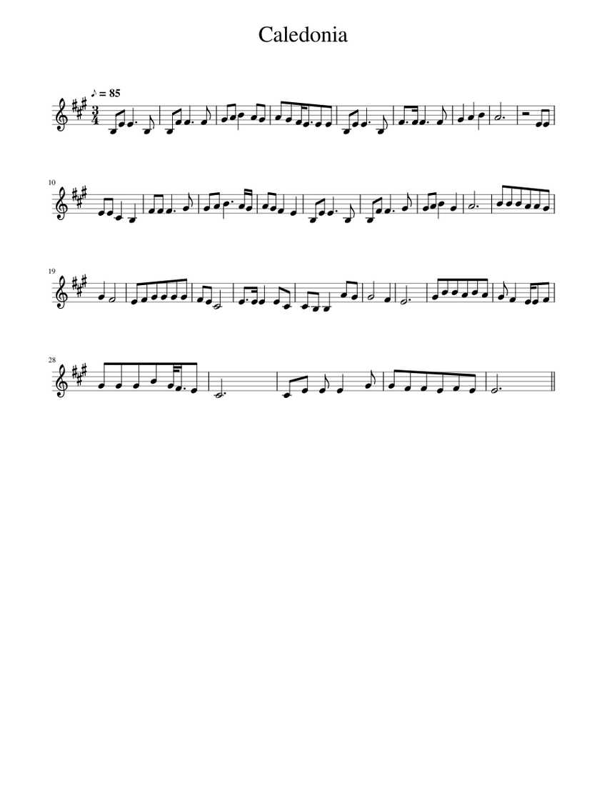 Caledonia Sheet music for Piano (Solo) Easy | Musescore.com