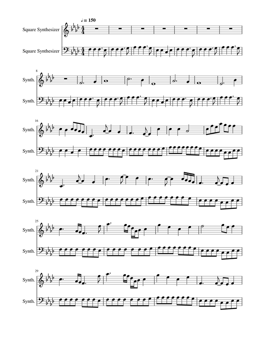 Simple Boss Theme Sheet Music for Synthesizer (Mixed Duet) | MuseScore.com