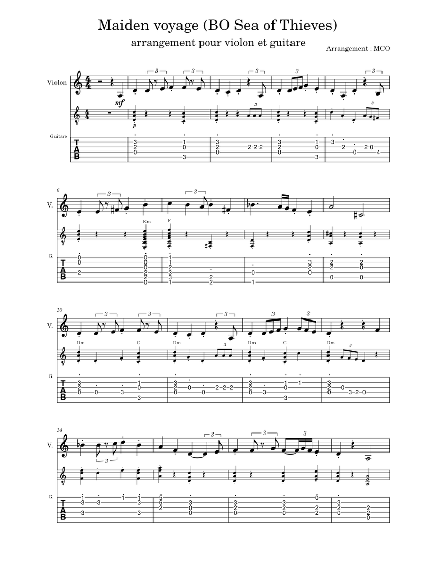 Maiden Voyage (Original Game Soundtrack) – Sea of Thieves Sheet Music ...