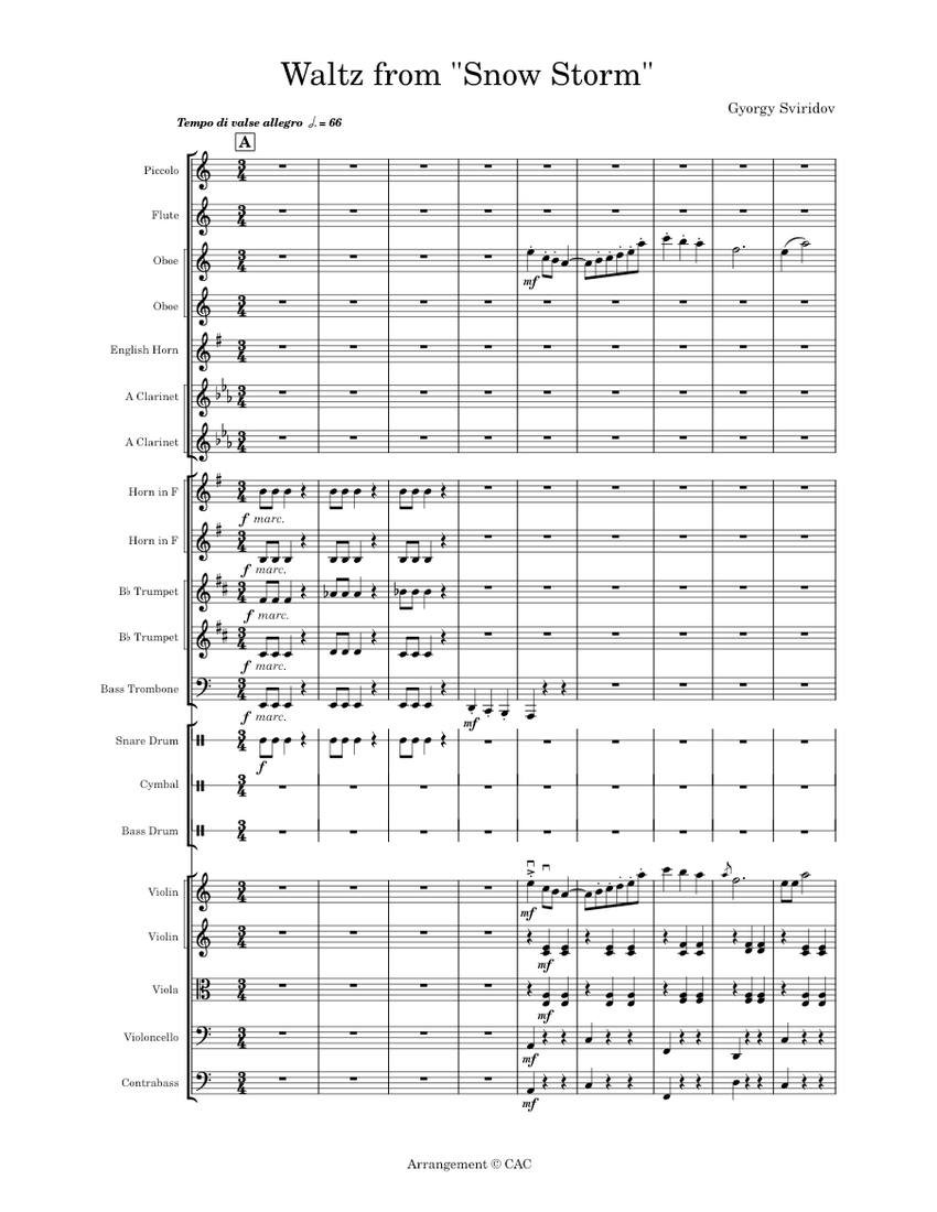 Snow Storm - II, Waltz – Georgy Sviridov Waltz from Snow Storm in C ...