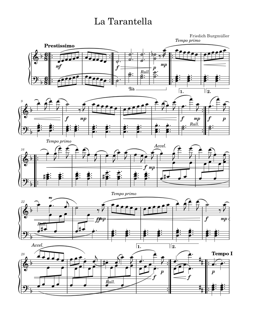 La Tarantella Sheet Music for Piano (Solo) easy | MuseScore.com