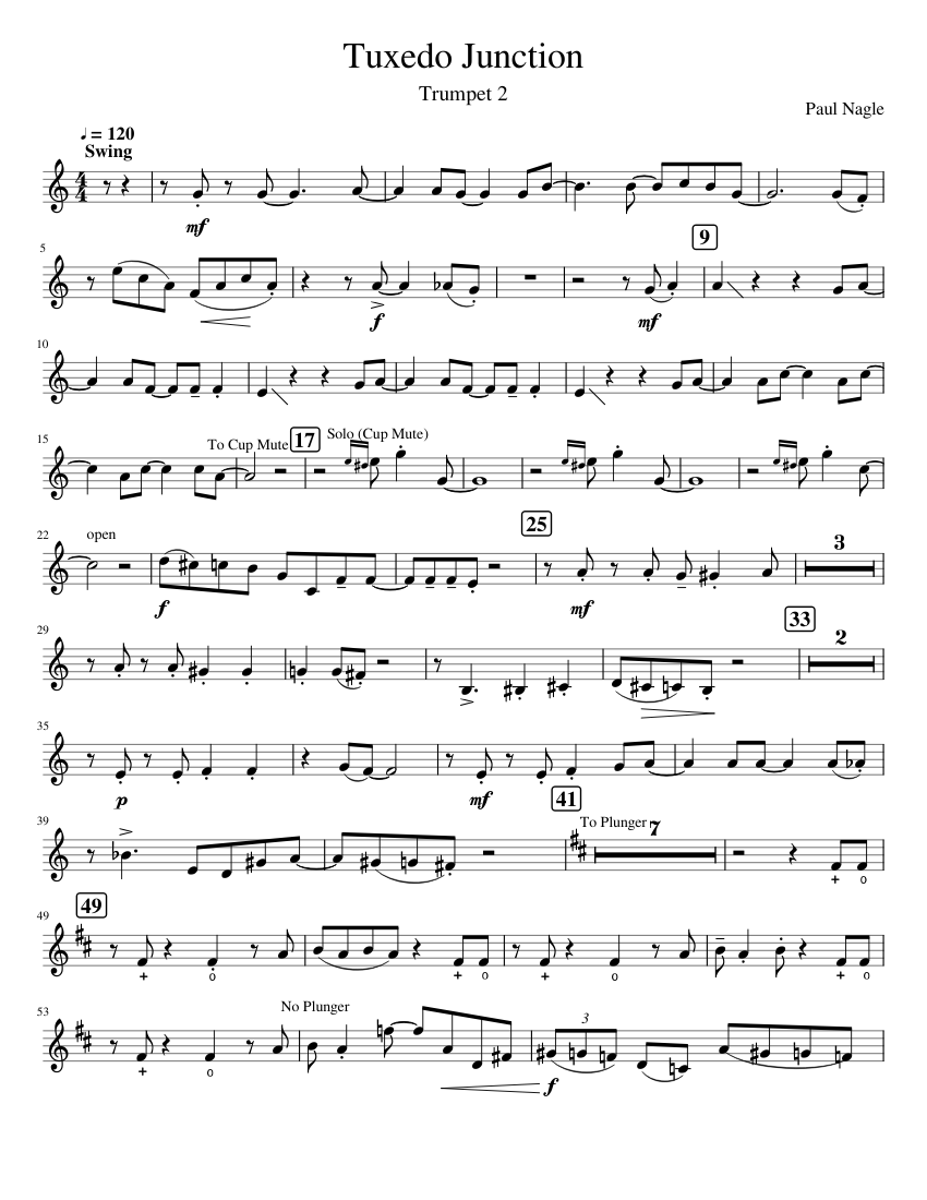 Tuxedo_Junction Sheet Music for Trumpet in b-flat (Solo) | MuseScore.com