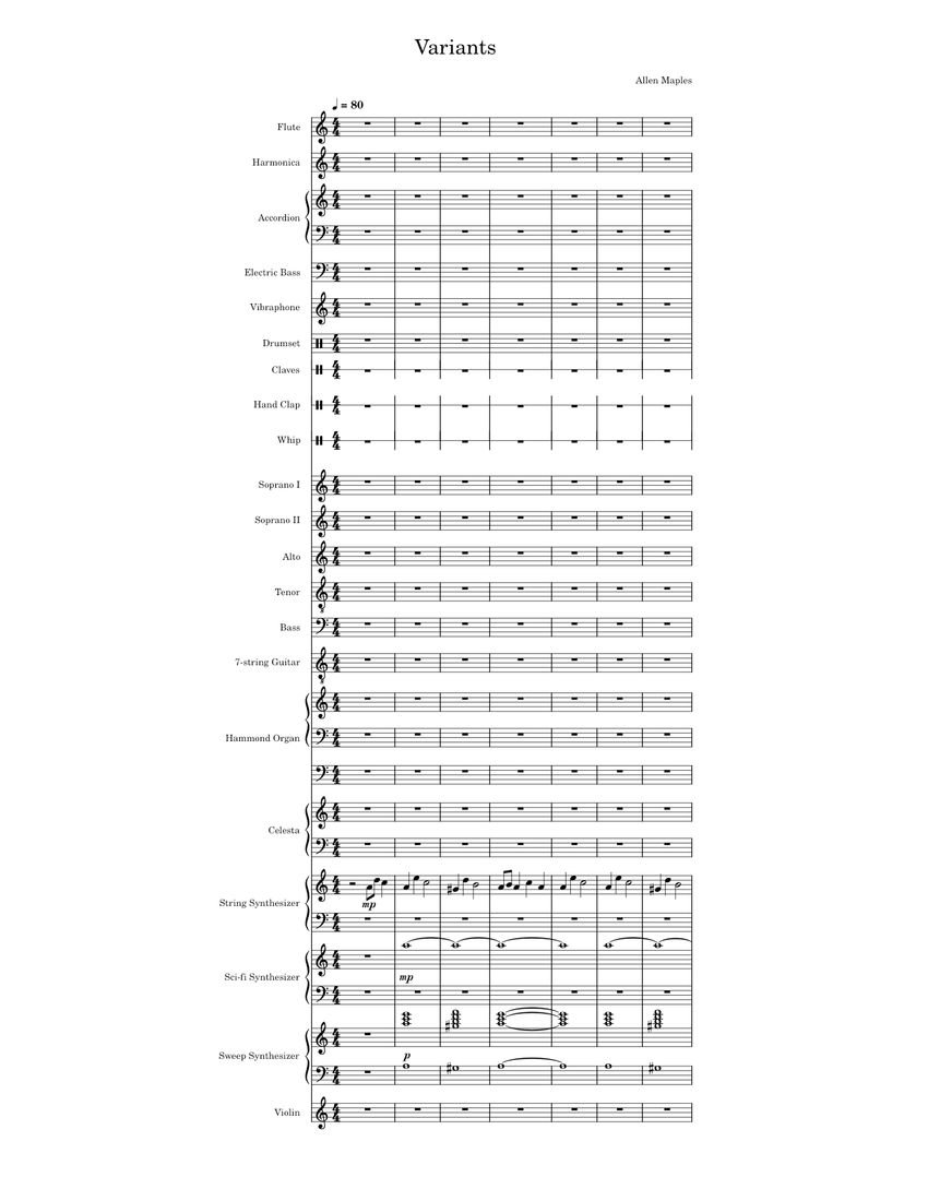 Variants Sheet music for Soprano, Alto, Tenor, Bass voice & more ...