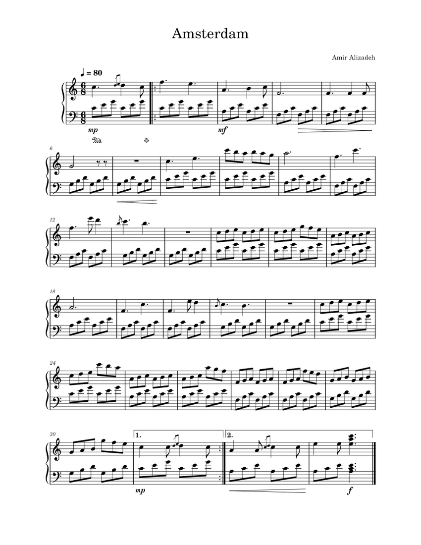 Amsterdam Sheet music for Piano (Solo) Easy | Musescore.com