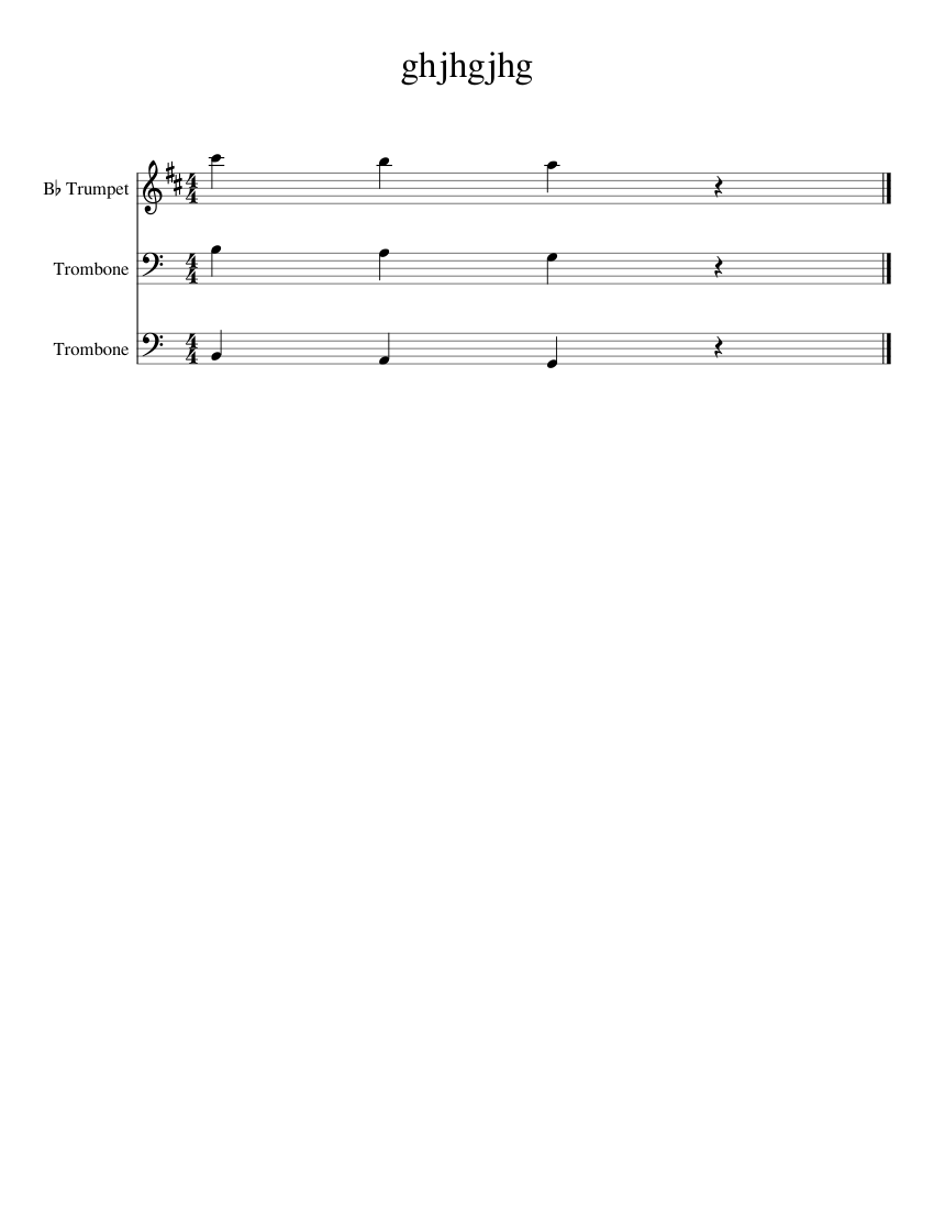 ghghghj Sheet music for Trombone, Trumpet in b-flat (Mixed Trio ...