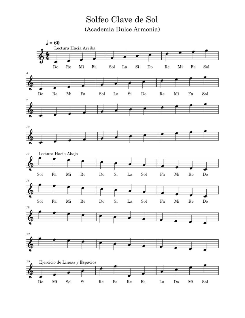 Solfeo Clave de Sol Sheet music for Piano (Solo) | Musescore.com