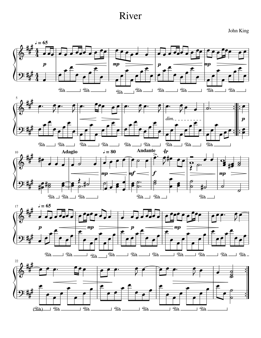 River - piano tutorial