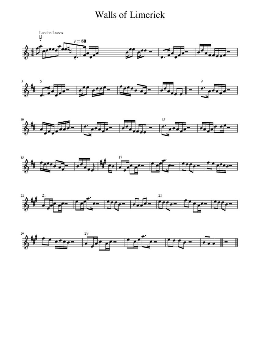 Walls of Limerick Sheet music for Piano (Solo) Easy | Musescore.com