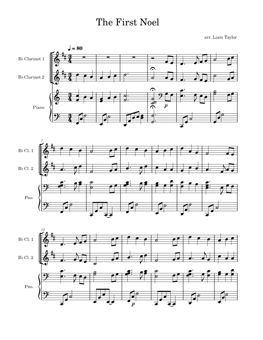 The First Noel – 17th Century English Carol The First Noel Sheet music ...