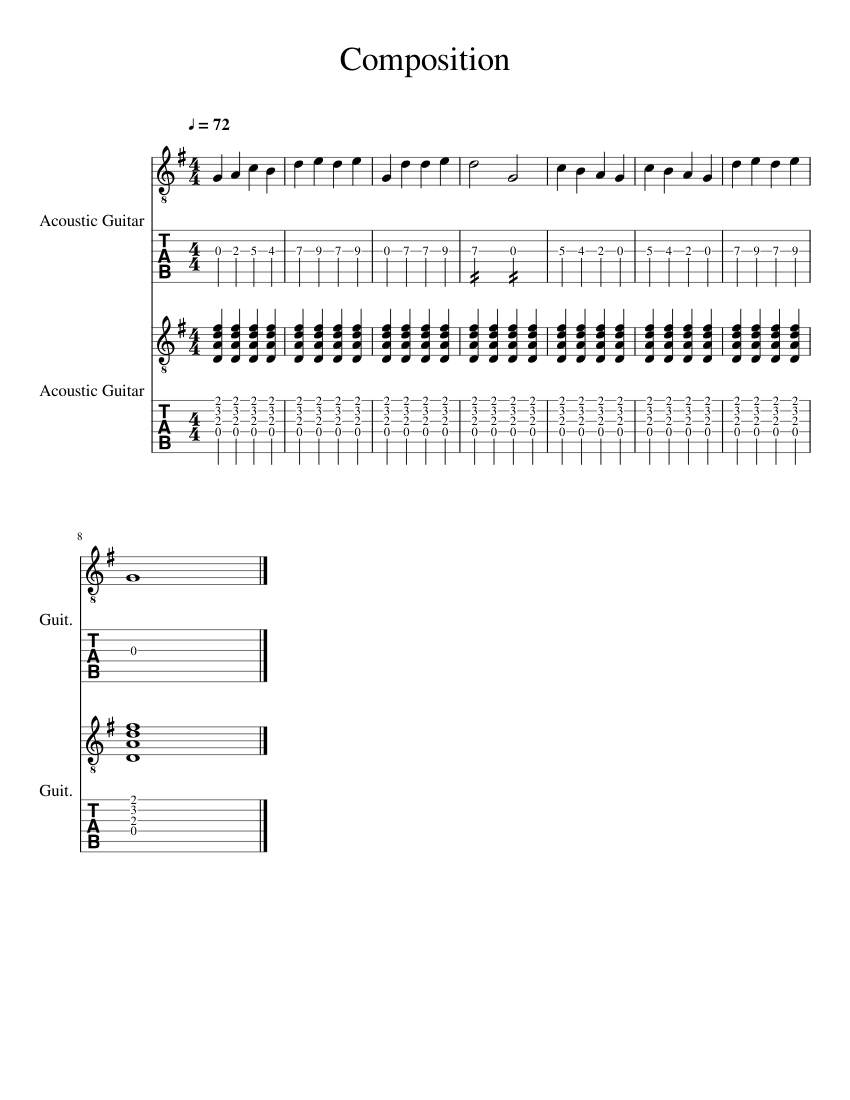 Composition Sheet music for Guitar (Mixed Duet) | Musescore.com