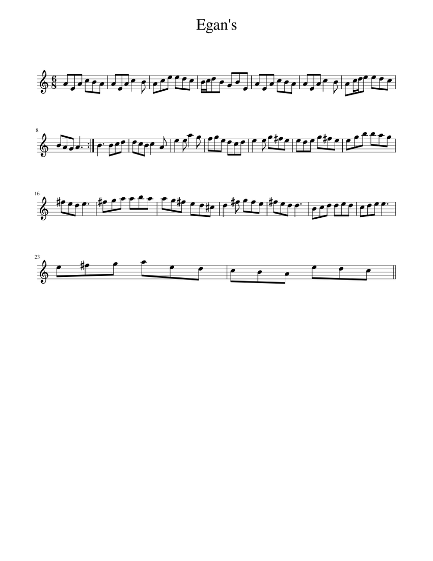 Egan's Sheet music for Piano (Solo) | Musescore.com