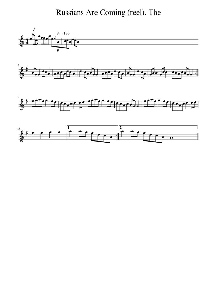 The Russians Are Coming (reel) Sheet music for Piano (Solo) Easy ...