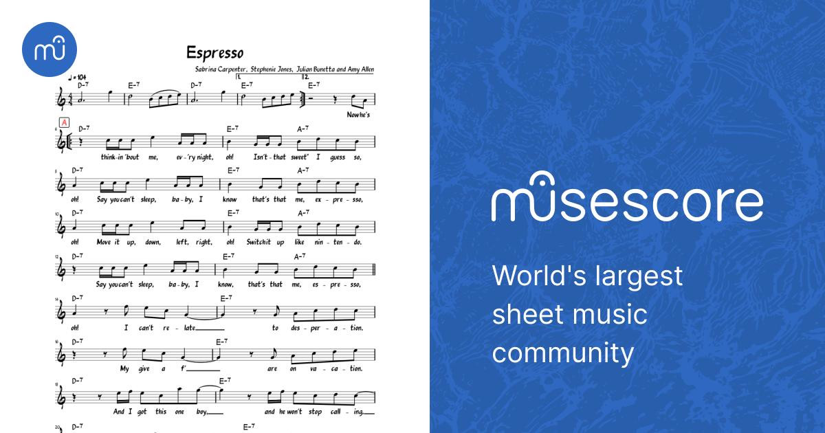 Espresso (Lead sheet with lyrics ) Sheet Music with Chords for Piano ...
