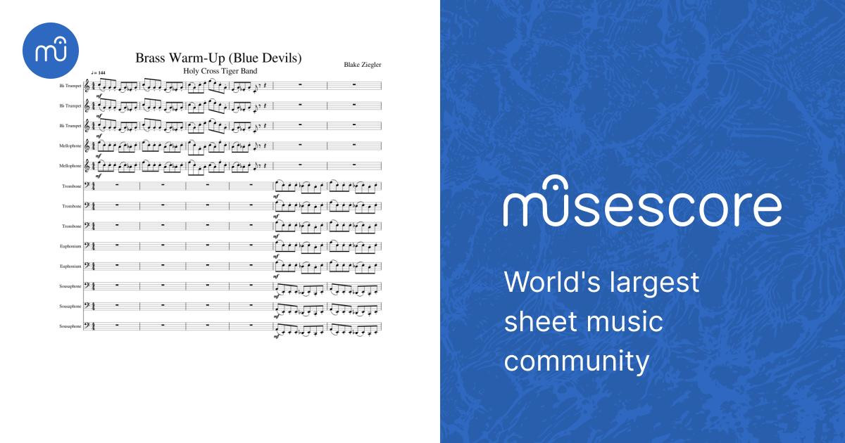 Brass Warm-Up (Blue Devils) Sheet Music for Trombone, Euphonium ...