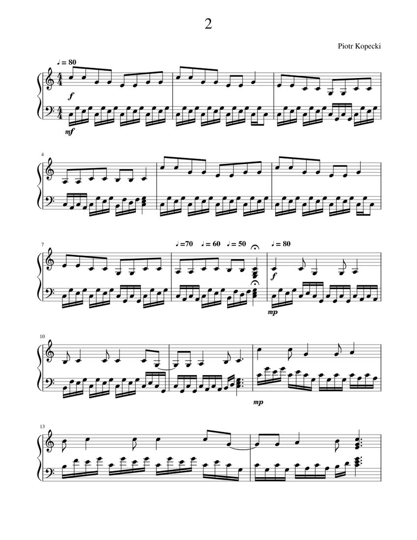 2 Sheet music for Piano (Solo) Easy | Musescore.com