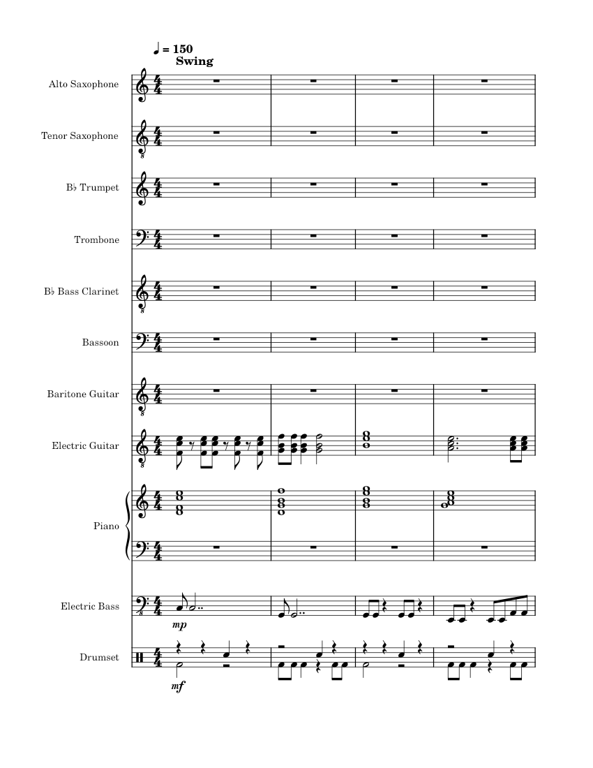 Placeholder Name Sheet music for Piano, Trombone, Clarinet bass ...